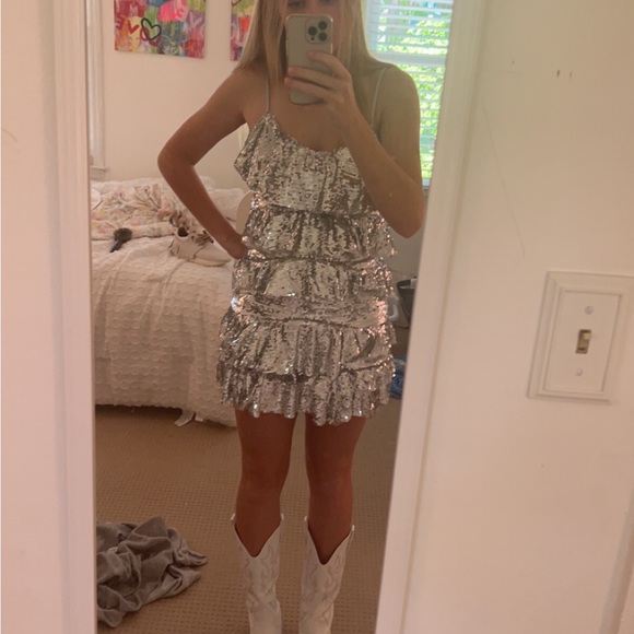 REVOLVE | Dresses | Nwt En Saison Revolve Silver Sequin Dress | Poshmark